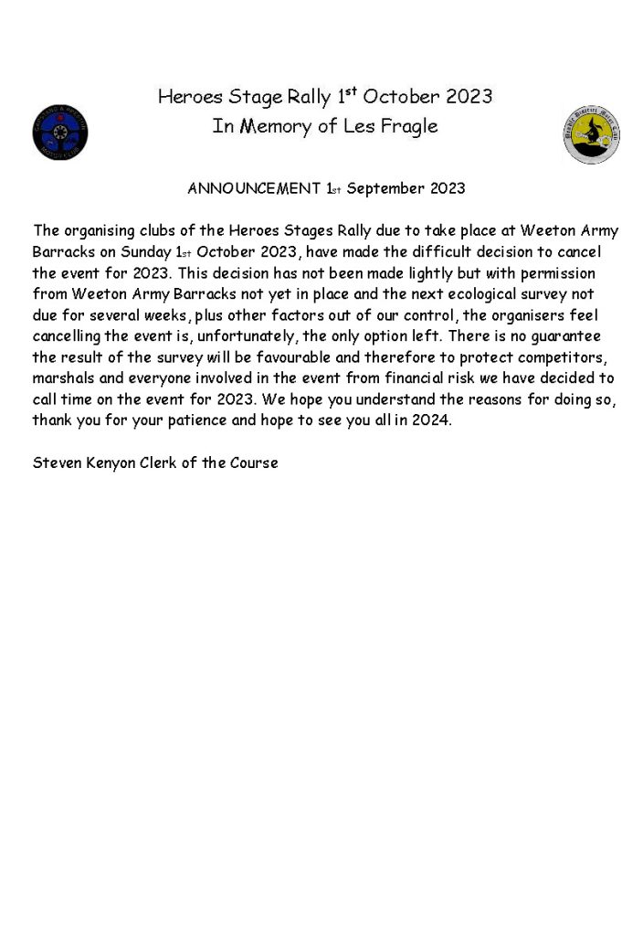 Heroes Stages Rally | Pendle District Motor Club